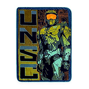 Halo UNSC Master Chief Micro Plush Fleece Throw Blanket | Plush Soft Polyester Cover For Sofa and Bed, Cozy Home Decor, Luxury Room Essential | Video Game Gifts For Adults, Teens | 50 x 60 Inches