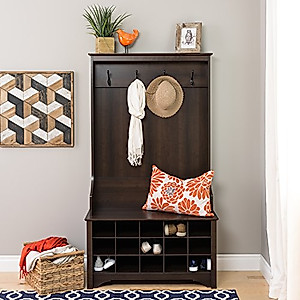 Prepac Hall Tree with Shoe Storage, Espresso