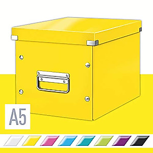 Leitz Medium Storage Cube, Yellow, Click and Store Range, 61090016