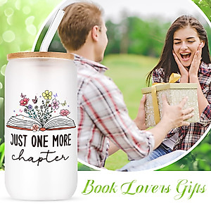 Book Lovers Gifts-Birthday Gifts for Book Lovers Women-Bookish Gifts Librarian Appreciation Gifts Book Club Gifts for Readers Bookworms Teacher Student Her Best Friends 16oz Glass Cup Graduation