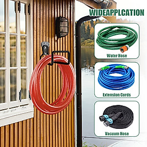Hose Holder Wall Mount,1pc Black Garden Hose Holder,Water Hose Holders for Outside,Hold 125ft Hose, Reliable and Heavy Duty Rust-Free Hose Rack for Water Hose, Keep Your Backyard Neat and Clean