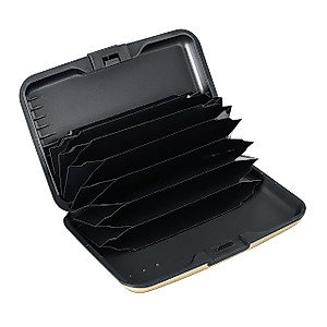 ELFISH Mini RFID Aluminum Wallet Credit Cards Holder Business Card Case Metal ID Case for Men Women（Beach