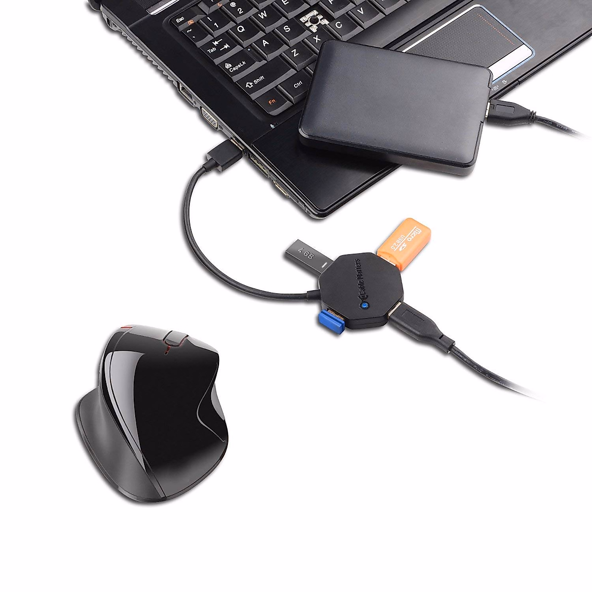 Cable Matters Ultra Mini 4 Port USB Hub (USB 3.0 Hub, USB 3 Hub)