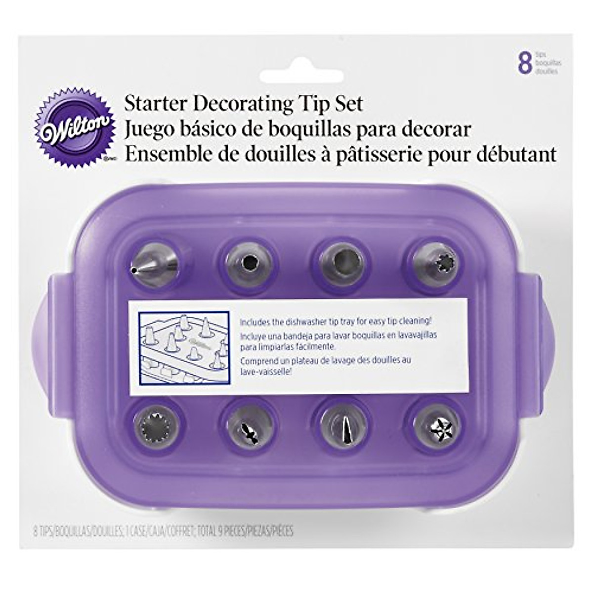 Wilton Piping Tips Decorating Kit, 9-Piece Tip Starter Set with Carrying Case, Steel