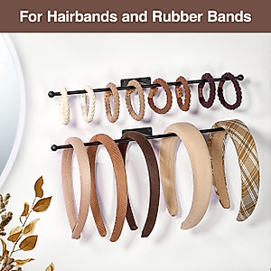 Josmimic Wall Hanging Jewelry Organizer: 13.7'' Necklace Holder for Earring, Bracelet, Rings, Hairband, Glasses, Black 2-Pack, Screws Included