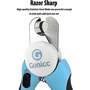 gonicc Dog & Cat Pets Nail Clippers and Trimmers - with Safety Guard to Avoid Over Cutting, Free Nail File, Razor Sharp Blade - Professional Grooming Tool for Pets