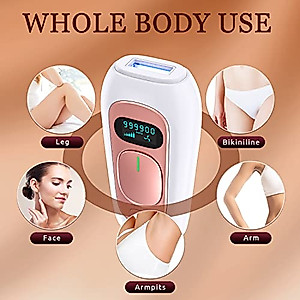 IPL Hair Removal for Women and Men, New Upgraded 999,900 Flashes Permanent Laser Hair Removal Device on Facial Legs Arms Armpits Body, At-Home Use