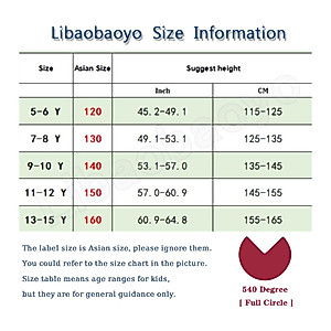 Girls Full Circle Skirt for Spanish Flamenco Dance Gypsy Mexico Performance Dancewear Red