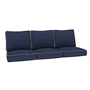 Creative Living Sofa 24x24 Outdoor Deep Seating Refresh Patio Replacement Cushions, 3 Count (Pack of 1), Indigo
