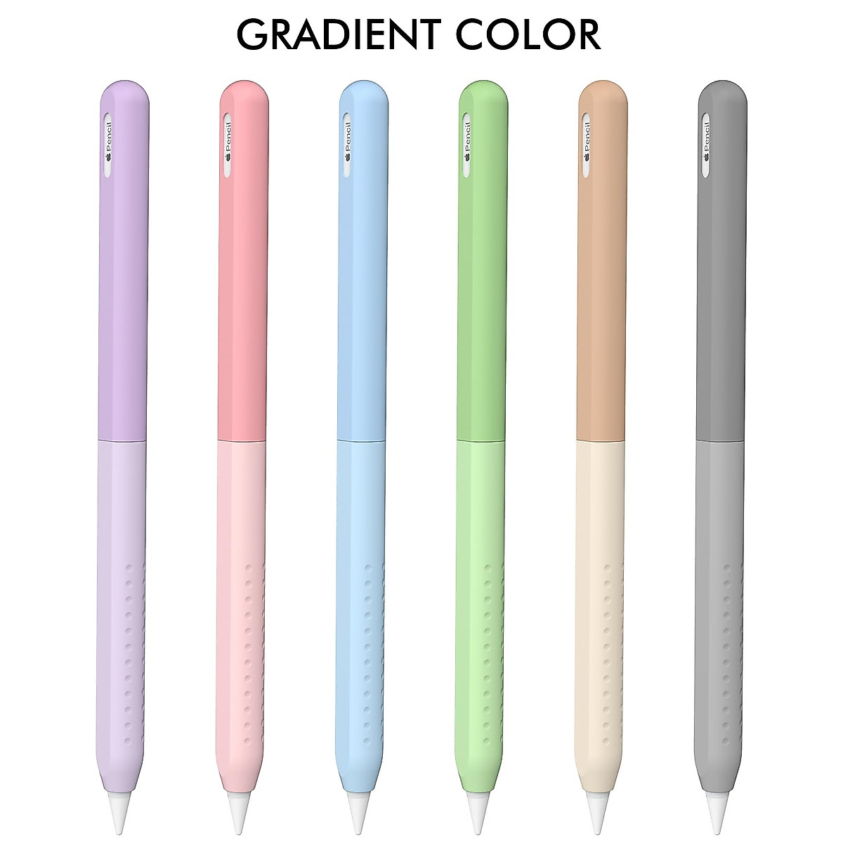 NIUTRENDZ Gradient Color iPencil Case for Apple Pencil 2nd Generation Case Silicone Protective Cover Sleeve Skin for Apple Pencil 2nd Gen (Apple Pencil 2nd Generation, Gradient Purple)