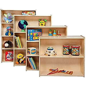 Contender Daycare Shelves for Kids, Bookcase with 2 Shelves for Storage, Wood Furniture for Toddlers, Children, Classroom, 30-inch Width