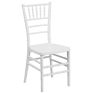 EMMA + OLIVER White Resin Stacking Chiavari Chair