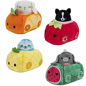 Squishville by Original Squishmallows - Four 2-Inch Squishmallows Plush and Bug-Mobiles Vehicles - Toys for Kids
