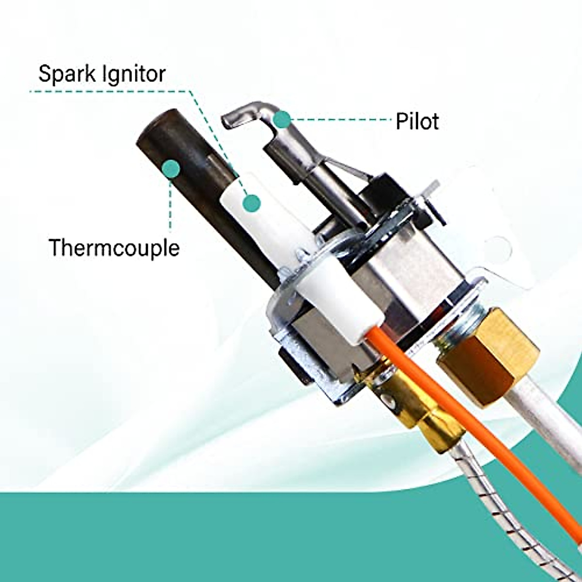 Upgraded 100112330 Water Heater Pilot Assembly Replacement Kit for 300 Series, Gas Thermopile Assembly Compatible with Whirlpool,Reliance,A.O.Smith,Kenmore,State,American Water Heater,9007876 9007877