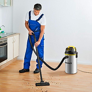Stanley Wet/Dry Hanging Vacuum, 4.5 Gallon, 4 Horsepower, Stainless Steel Tank