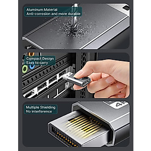 4K DisplayPort to HDMI Adapter, DP PC to HDMI Converter Display Port (Male) to HDMI (Female) Adapter (2K 60Hz, 1080p 120Hz) Uni-Directional High-Speed DP Compatible for HP, Dell, GPU, andMore