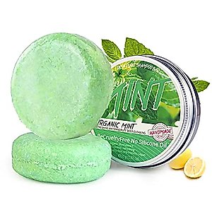 ONIYEA Natural Handmade Shampoo Bar Soap, Make Hair Soft And Glossy, Nourish Scalp, Replenish Hair Moisture, 100% Organic Plant Extract Hair Wash, Women Men, Eco-friendly 1.92 Oz Each Set of 2 (Peppermint)