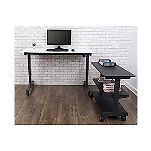 Stand Up Desk Store 3-Shelf Rolling Desk Return Side Desk Organizer and Bookcase on Wheels