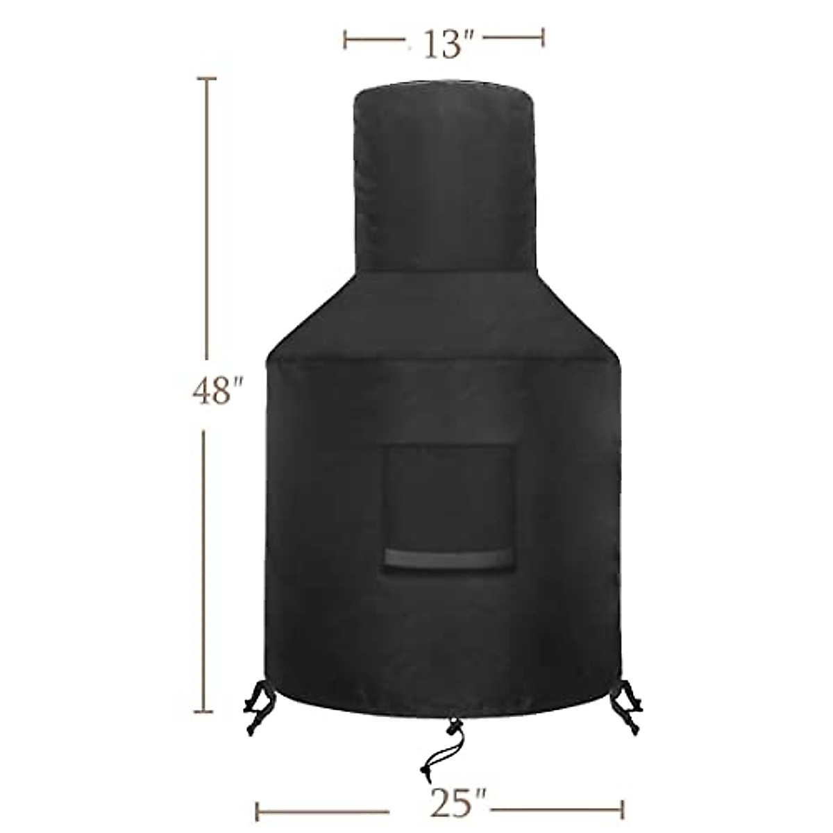 SIRUITON Outdoor Patio Chiminea Cover - Durable, Weather-Proof Chiminea Fire Pit Cover,Chiminea Defender (Black)