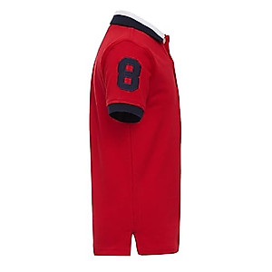 Tommy Hilfiger Kids Boy's Short Sleeve Matt Polo (Big Kids) Regal Red MD (10-12 Big Kids)