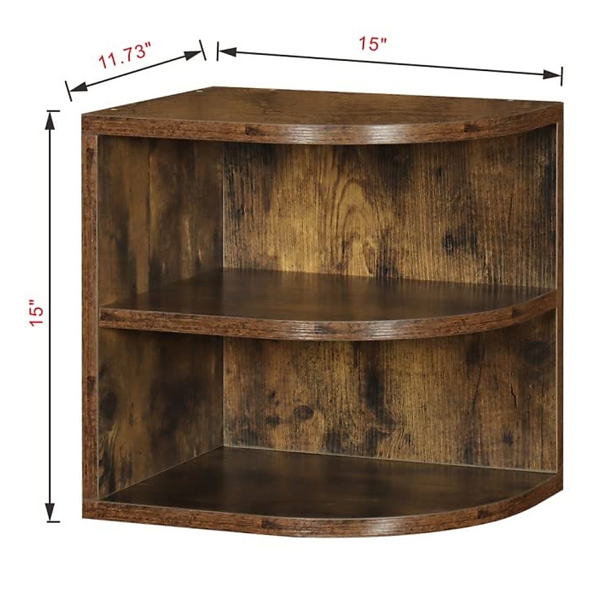 FUSUNBAO Magic DIY Cube Storage Organizer Stackable Cubles for Corner Bookshelf -Home Books Clothes Toy -Modular Cubby Storage System -Office Cubical -Bookcase (Antique Brown, Curved Shape Cube)