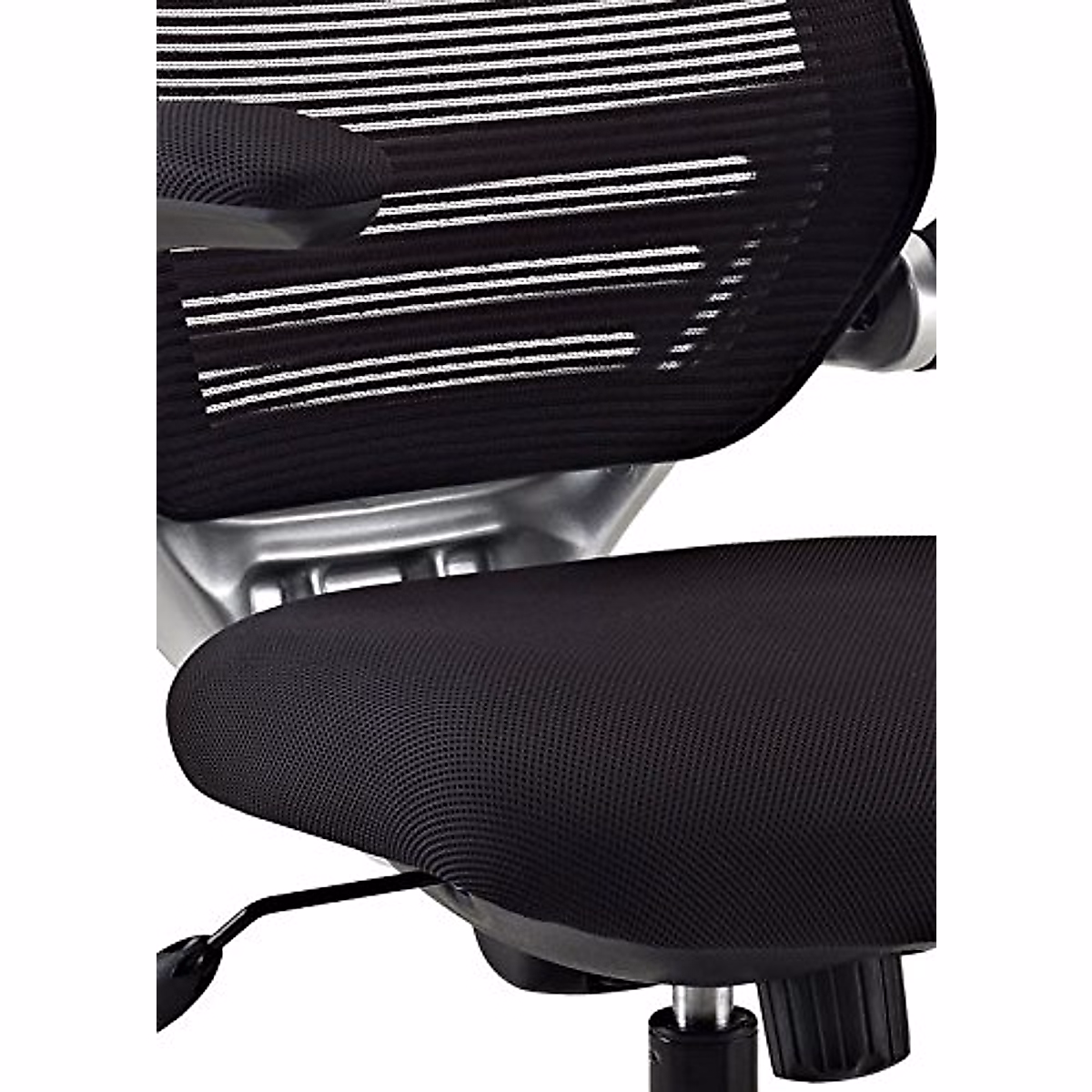 Modway Edge Mesh Back and Mesh Seat Office Chair In Black With Flip-Up Arms in Black
