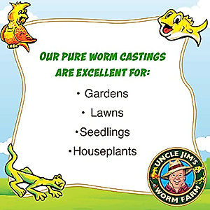 Uncle Jim's Worm Farm Black Gold Worm Castings Compost Fertilizer for Garden Soil | Red Wriggler Earthworm Casting Organic Fertilizer for Plants | Nutrient Rich Fertilizer Solutions | 4 lbs