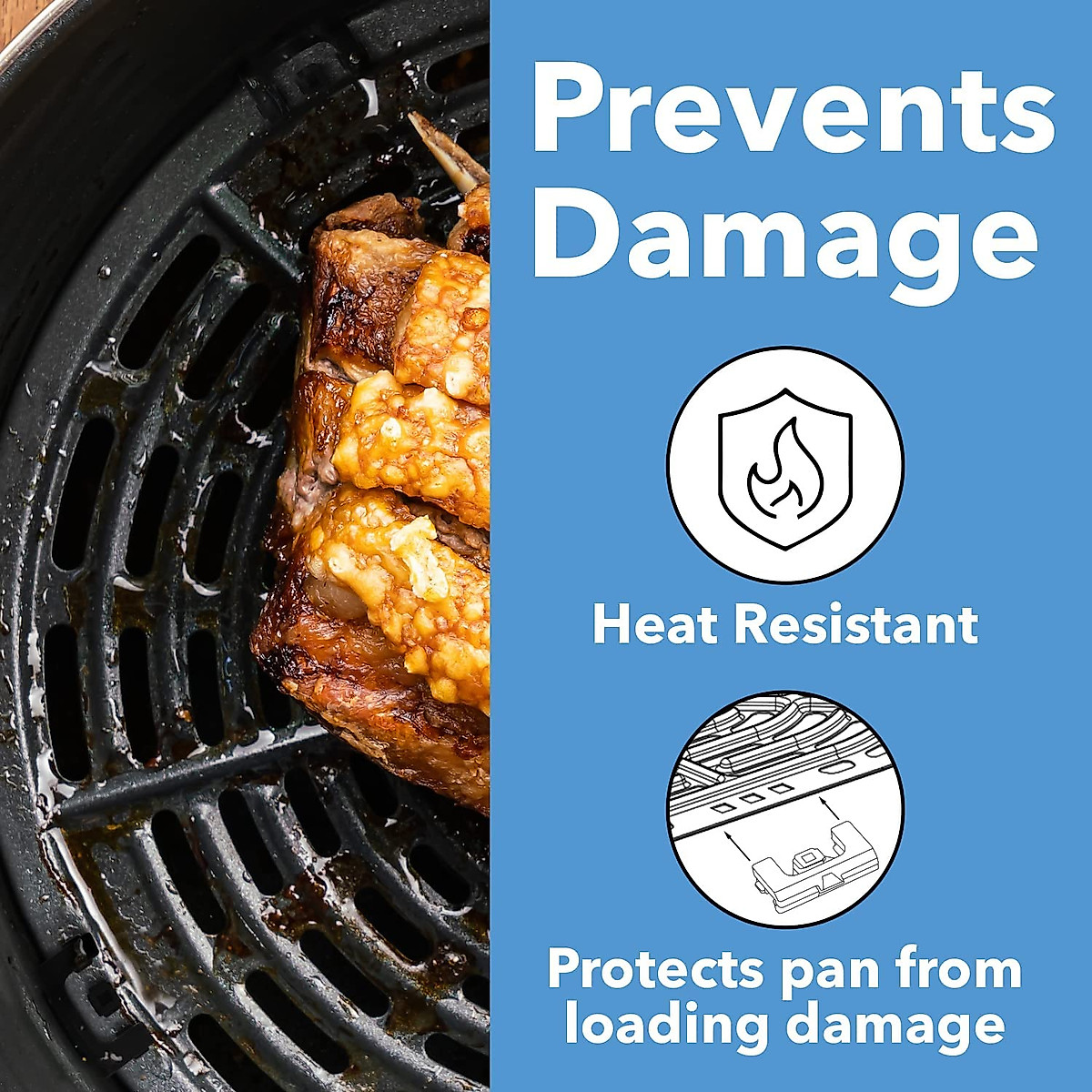 Impresa - Silicone Air Fryer Rubber Bumpers - 8 Pack - Protective Feet for Vortex, Cosori, and Other Compatible Brands - Prevents Tray and Basket Damage - Replacement Parts