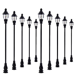 Evemodel LQS21 10PCS Model Railroad Train Lamp Posts Led 6.6cm or 2.6inch Street Light Lamps OO / HO Scale