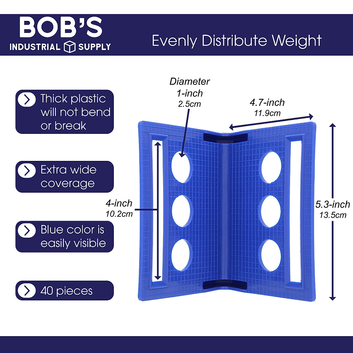 Bob's Industrial Supply BISupply Cargo Corner Edge Protector - 40pk Blue Flatbed Edge Protectors Plastic Corner Protectors for Shipping