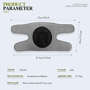 KRABICE Gardening Knee Pads, Adjustable Knee Pads with Thick Foam Cushion, Soft and Comfortable, for Gardening, Scrubbing Floors, Construction, Yoga, 1 Pair Outdoor Sports Elastic Knee Pads (Medium)