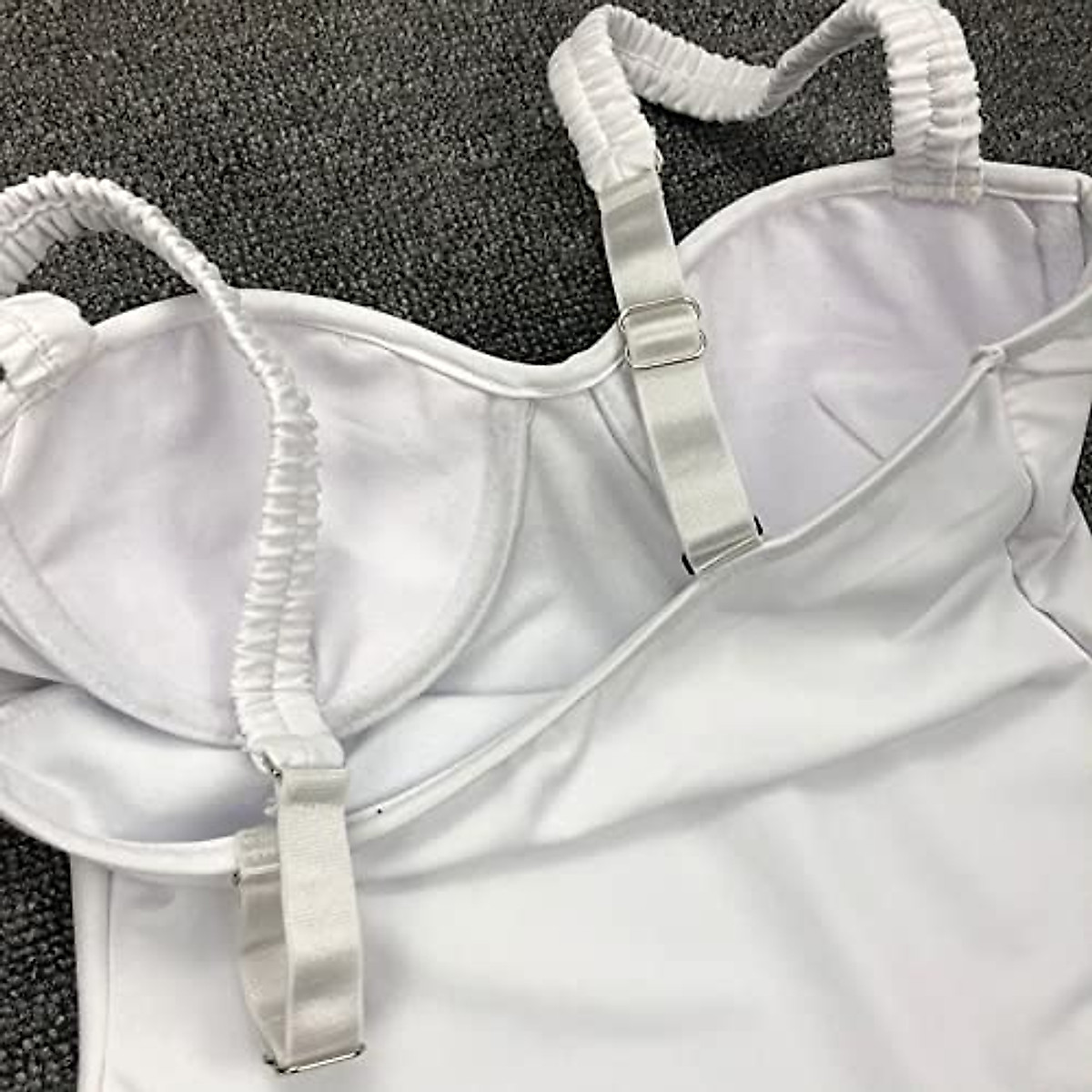 DUOWEI Bikini Man Bath Women Fashion Sexy Color Push Up Padded Bra Beach Bikini Swimwear Beach Bikini White