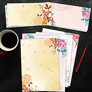 Stationary Set Japanese Stationery Paper and Envelopes Stationary Supplies Watercolor Floral 48