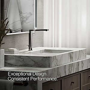 KOHLER K-73159-7-TT Composed Tall Single-Handle Bathroom Sink Faucet with Cylindrical Handle, Titanium