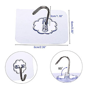 SLTG2020 20pcs Self-Adhesive Sticky Hooks Heavy Duty Wall Seamless Hooks Hangers
