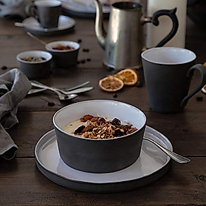 Costa Nova Ceramic Stoneware 17.5 oz. Soup & Cereal Bowl - Lagoa Eco Gres Collection, White | Microwave & Dishwasher Safe Dinnerware | Food Safe Glazing | Restaurant Quality Tableware