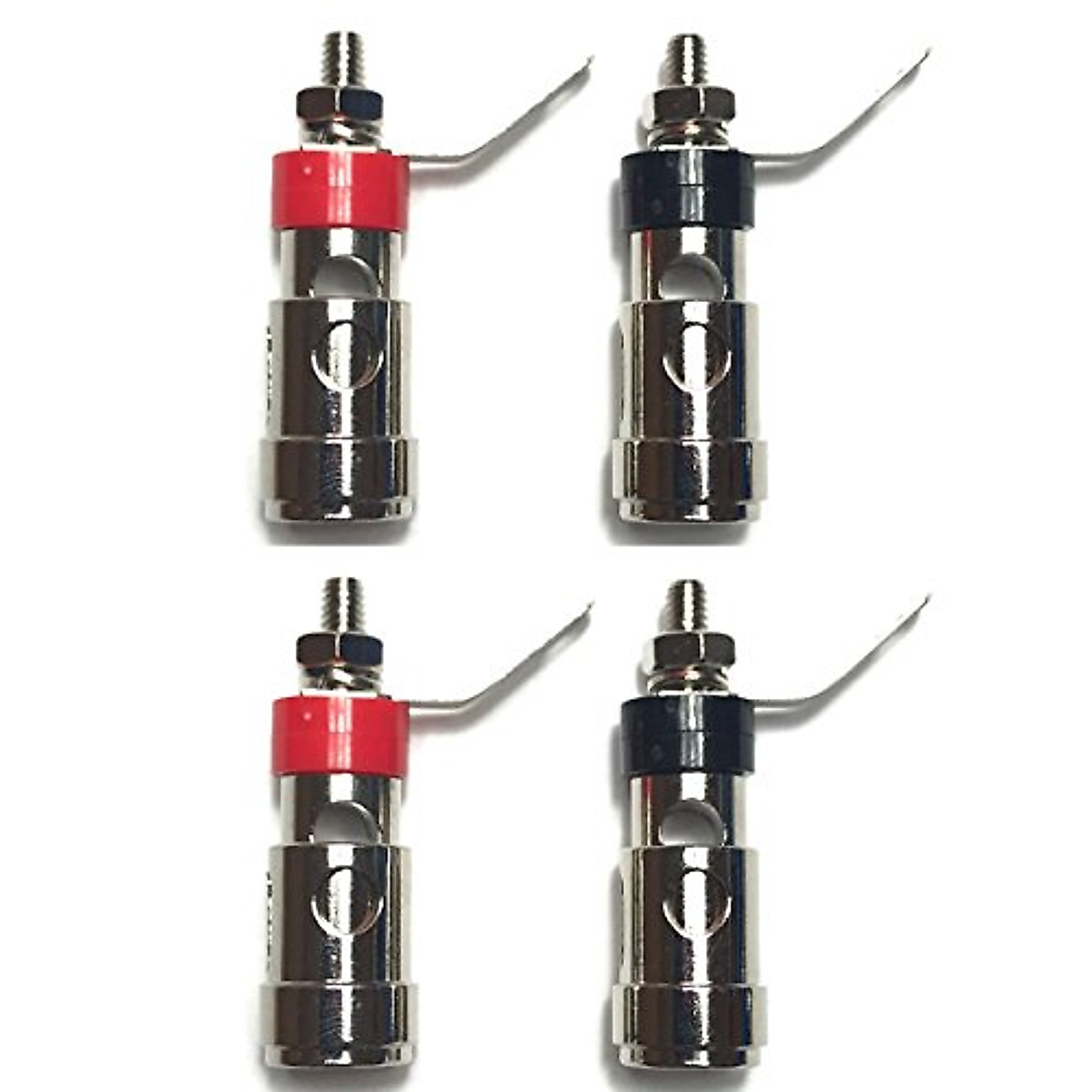 CESS Amplifier Terminal Connector Binding Post Push Quick Type -Binding Post Spring Loaded Press Subwoofer Basket Terminal (4 Pack)