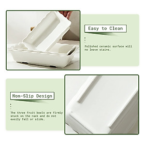 3 Tier Ceramic Fruit Bowl, Large Fruit Basket for Kitchen, White Storage Bowls for Kitchen and Home Decor