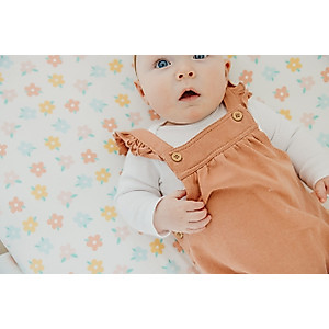 Premium Knit Baby Crib Sheets for Boys and Girls by Copper Pearl: Breathable and Soft, Fitted Crib Sheets for Standard Baby Mattresses, Crib Sheet for Baby Registry or Shower Gift, Rose