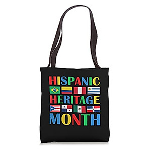Hispanic Heritage Month Latin Countries Flags men women Tote Bag