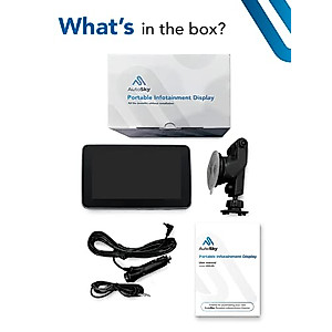 AutoSky 7" Portable Infotainment Display - Wired and Wireless CarPlay Screen, Touch Screen Car Play and Android Auto, Car Stereo, Bluetooth, Navigation Screen, FM Transmitter, Dashboard Mounted