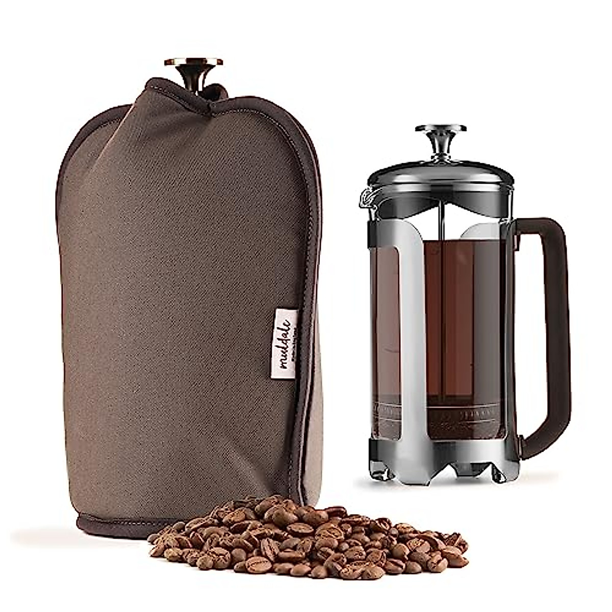 Muldale French Press Cozy Cover - Designed to Keep your Coffee Pot Insulated - Easy to Use Coffee Warmer Jacket - Cafetiere Cosy Accessories for Multiple Sizes in Charcoal Grey