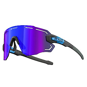 RT100 wrap around frameless Cycling Triathlon Volleyball Blue Sunglasses Women Men