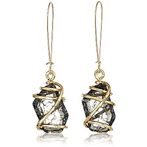 Robert Lee Morris Soho Caged Stone Dangle Earrings, Black, one size (RS04705-E04)