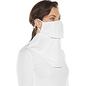 Coolibar UPF 50+ Men's Women's Vermilion UV Layered Mask - Sun Protective (One Size- White)