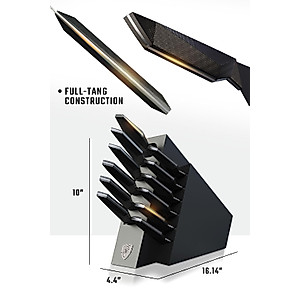 DALSTRONG 12pc Professional Knife Block Set-Black Titanium Nitride Coated-Gift High-Carbon Stainless Steel Knife Set with Block-NSF Certified Premium Kitchen Set