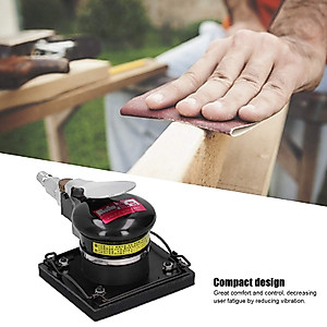 BORDSTRACT Pneumatic Random Orbital Sander, Zinc Alloy Dry Sanding Machine, Pneumatic Palm Auto Sander for Wood Polishing and Auto Body Work, Black