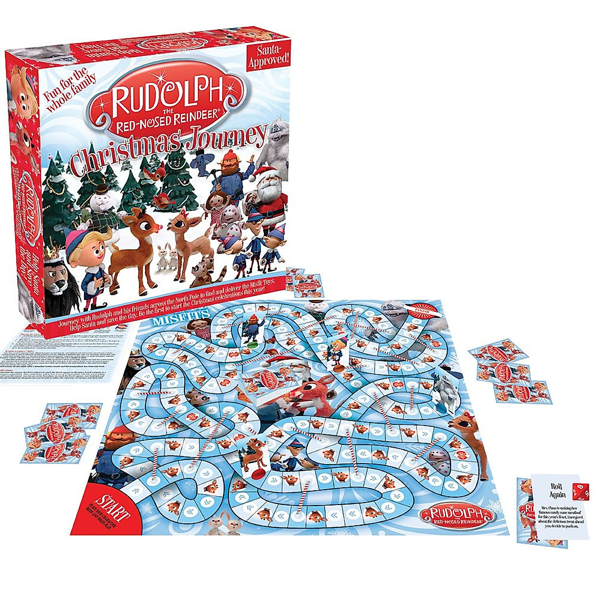 AQUARIUS Rudolph The Red-Nosed Reindeer Board Game - Fun Family Christmas Gift for Kids & Adults - Officially Licensed Rudolph Merchandise & Collectibles
