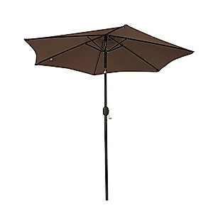 Silverylake 8ft Outdoor Patio Umbrella, UV Protection and Water Proof Umbrella for Backyard, Poolside, Deck and Garden Brown