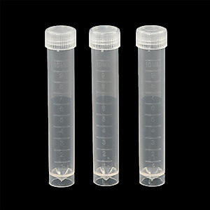 WELANGBN 10pcs 10ml Lab Plastic Frozen Test Tubes Vial Seal Cap Container for Laboratory School Educational